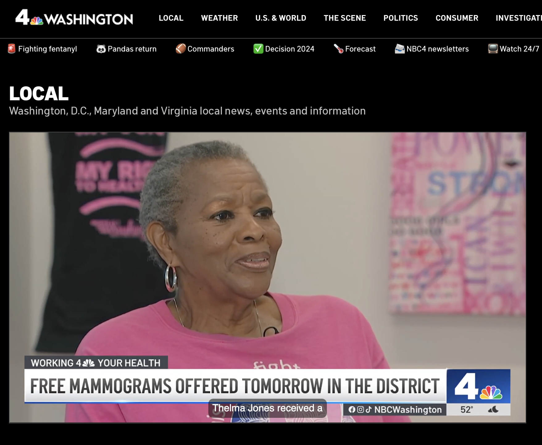 DC offering free mammograms Friday for Wear Pink Day | TDJBCF - Thelma ...